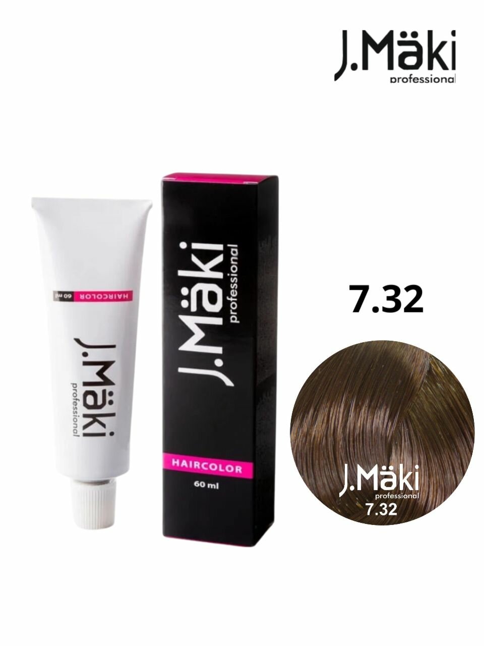 J.Maki 7.32 Бежевый русый; cтойкая краска для волос 60 мл