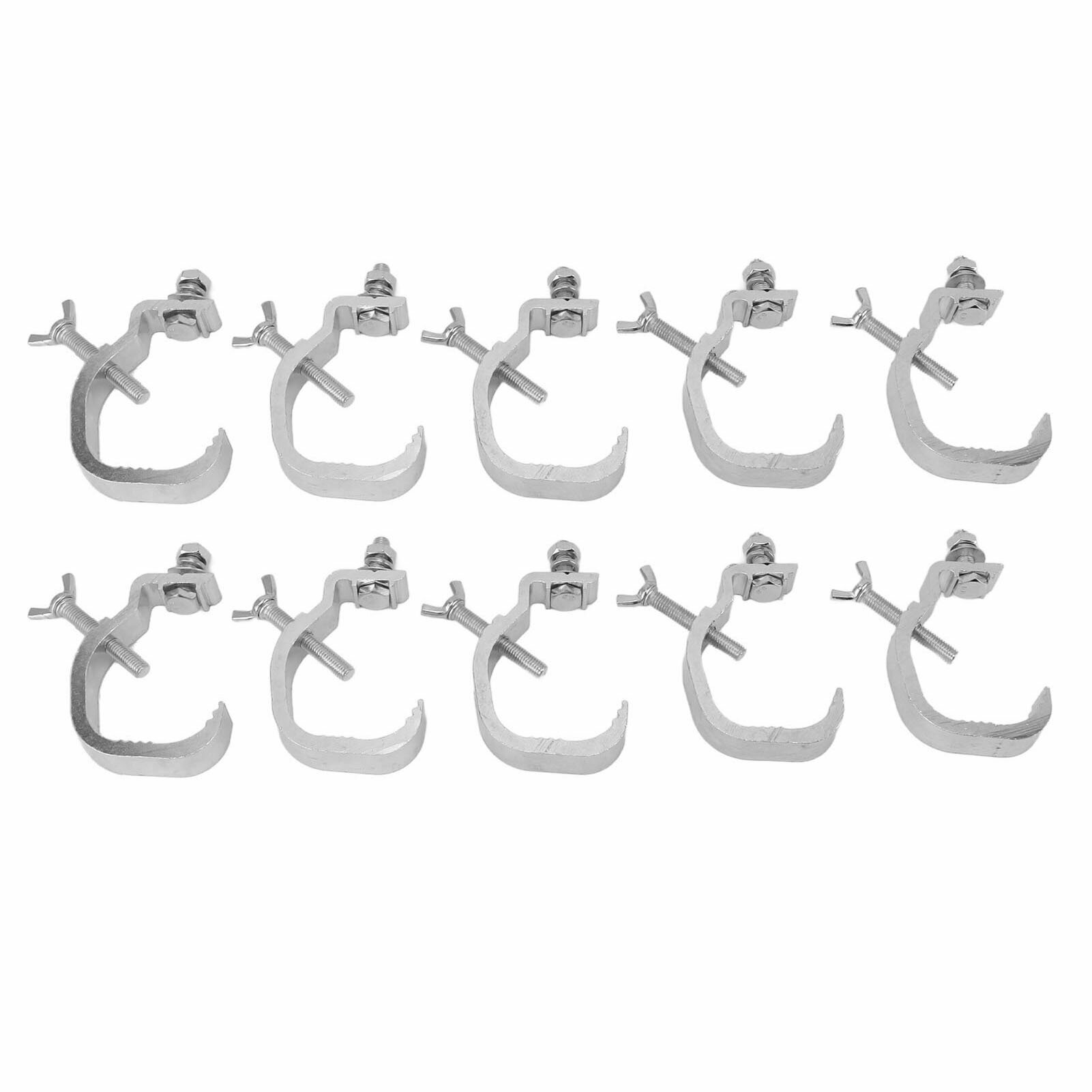 10PCS Stage Light Clamp 77lb Truss Aluminium Alloy Effortless Install Fits 30 to 52mm OD Pipe Mount Hook