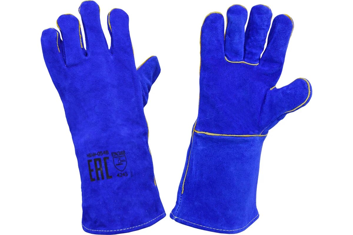 Оберон трэк краги сварщика спилковые пятипалые синий HBW-054B для сварочных работ