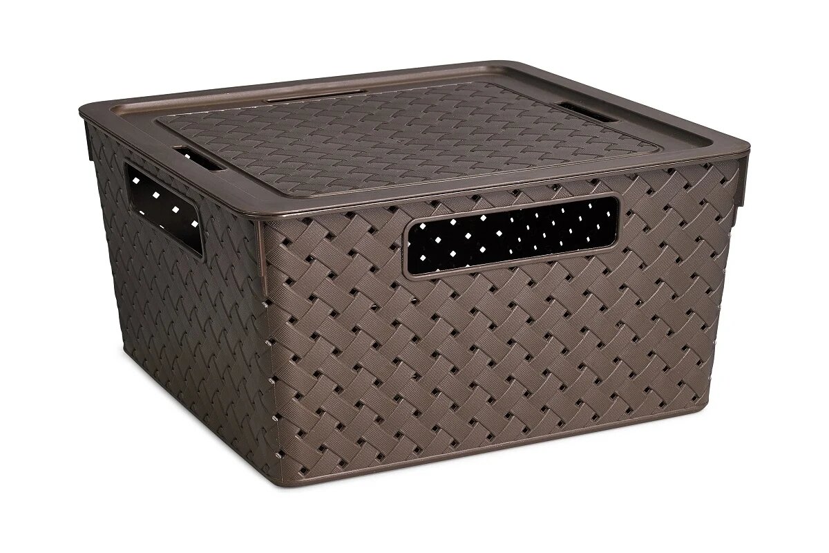 Violet Береста квадратная коробка для хранения с крышкой 11 л венге 6811105