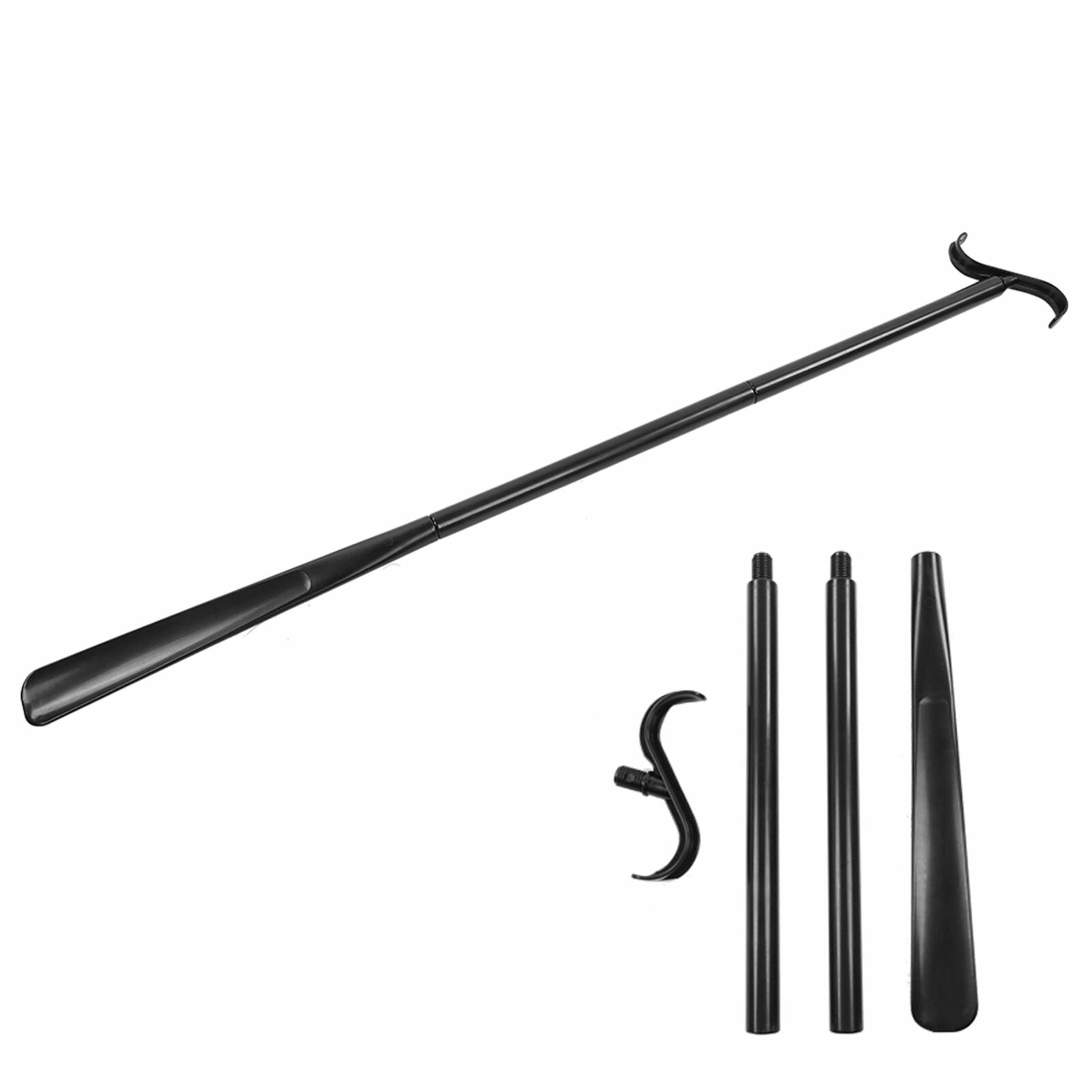 Съемная длинная палочка для одевания, портативное средство для обуви и носок, подходит для людей с ограниченной подвижностью, черная, 4 части