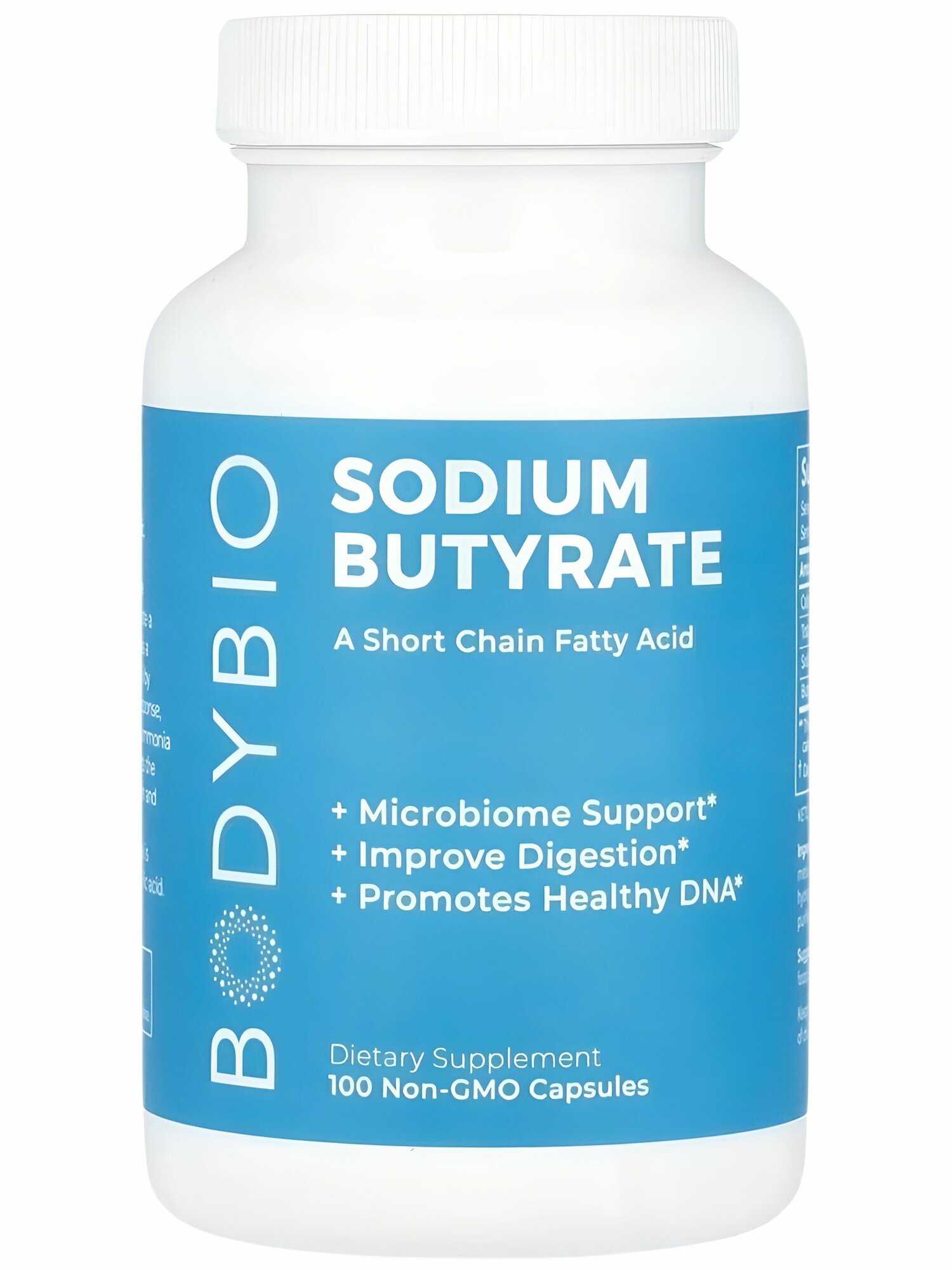 Бутират натрия, 100 капсул без ГМО, BodyBio