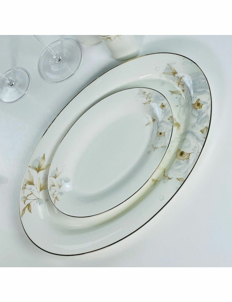Овальное блюдо 35,5см лилиан Костяной фарфор