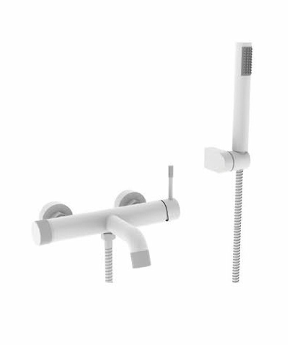 Смеситель для ванны и душа с лейкой и шлангом от бренда Vieir V403531-F белый
