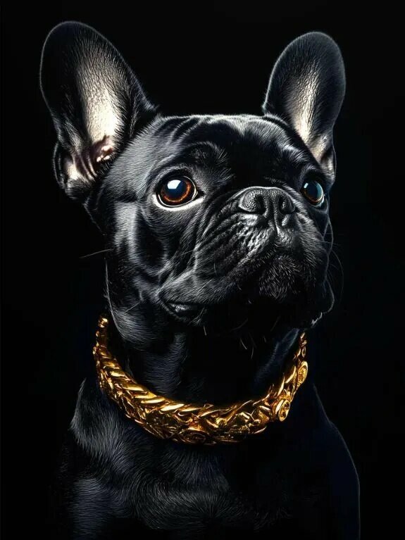 Алмазная мозаика 40х50 см полная выкладка "французский бульдог" Цветной / без рамы. Отлично подходит для дома, украшения, подарков, Рождества.