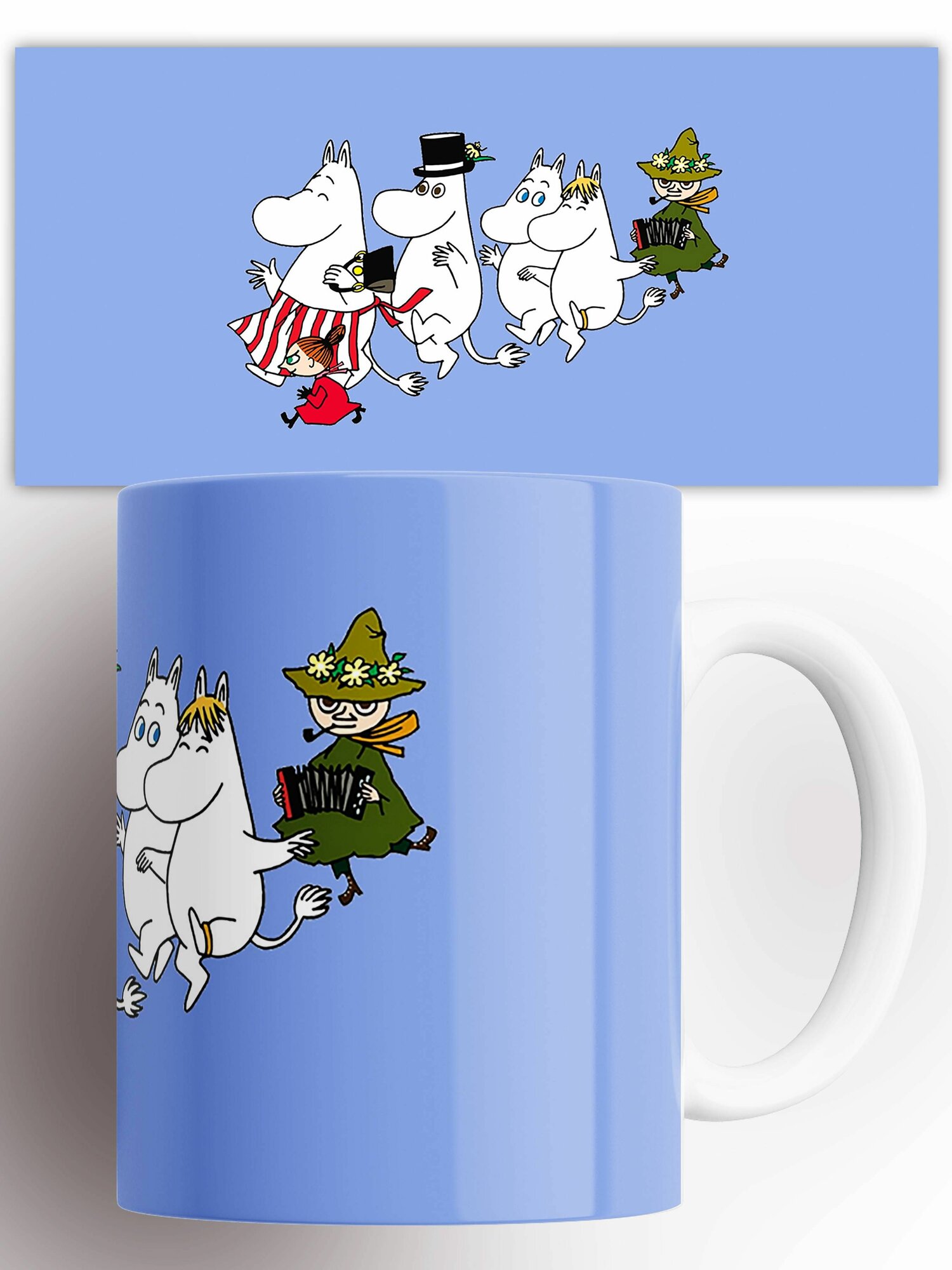 Кружка Муми-тролли Tanoshii Muumin Ikka сериал на подарок с принтом 330 мл