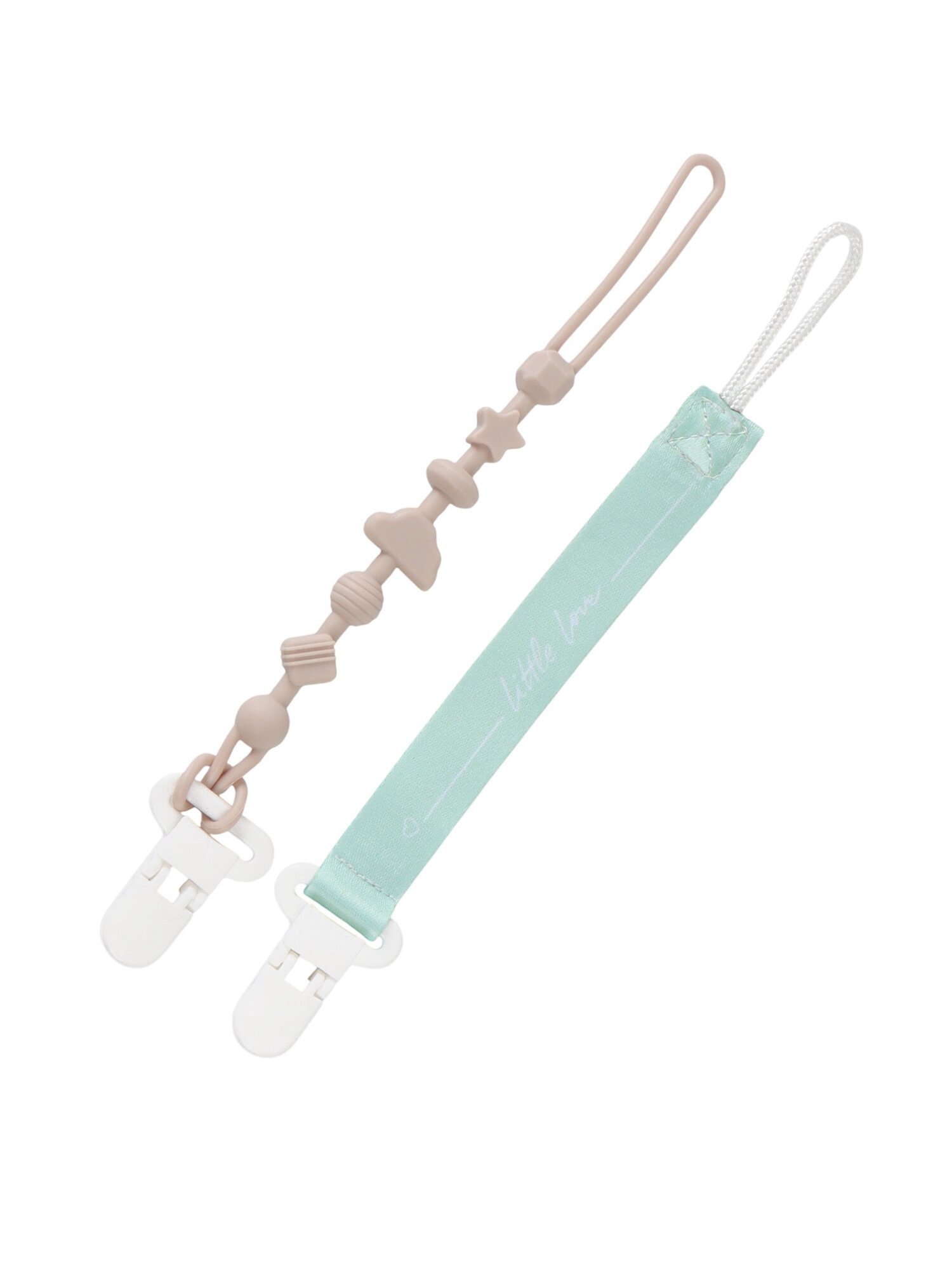 Держатель для соски-пустышки Mum&Baby, 2 шт, текстиль и силикон