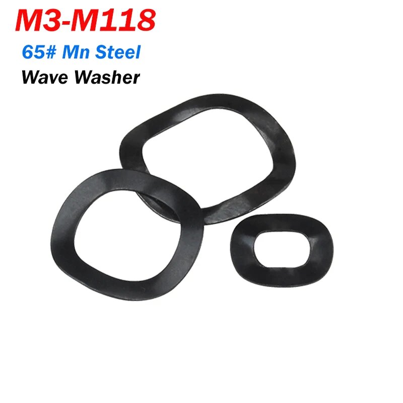 Черная стальная волновая шайба M3-M118 M19x25x0.4mm-20pcs