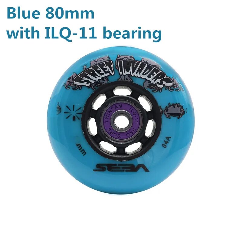 Роликовые колеса SEBA 84A Street Invaders 72/76/80 мм 4 шт. Синий, Blue 80mm ILQ11