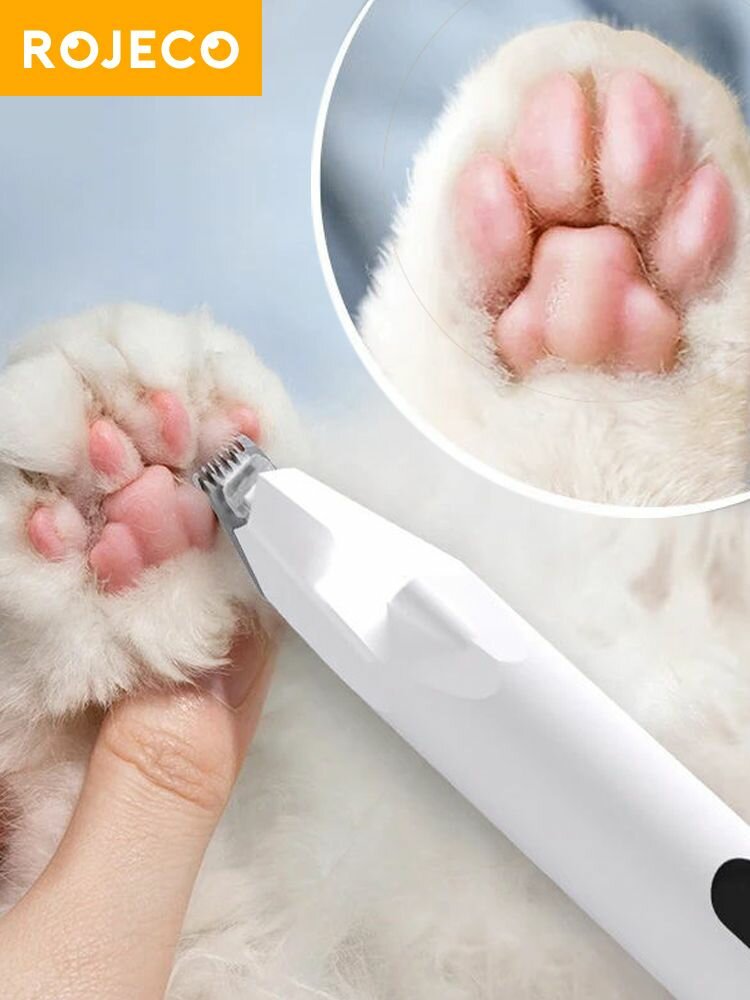 ROJECO Триммер для стрижки собак и кошек, Триммер для лап, ушей и труднодоступных мест у животных, белый