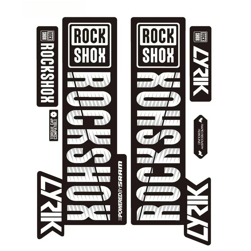 Велосипедная наклейка LYRIK ROCK-SHOX Черный, Style 5