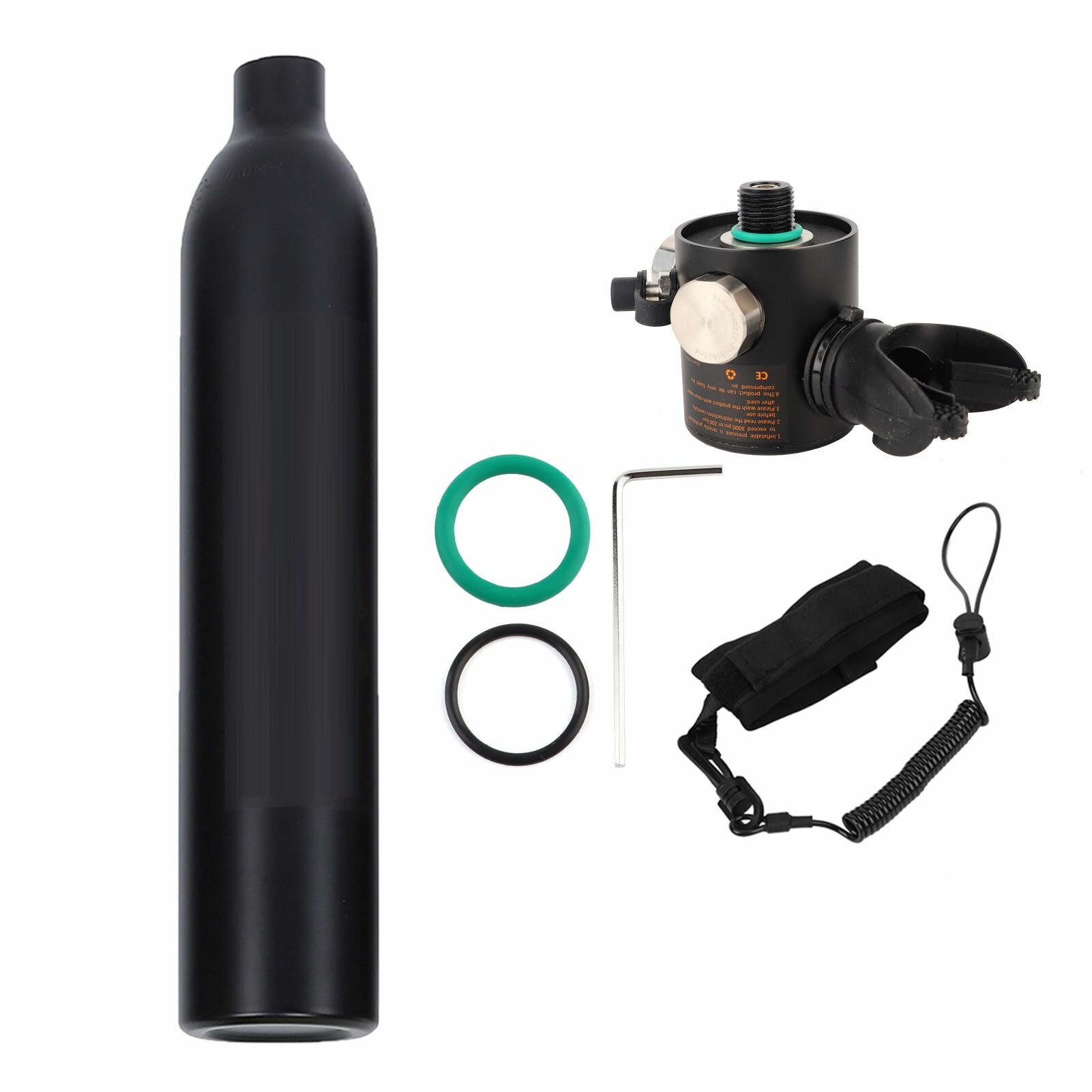 Мини-баллон 0,5 л на 5-7 минут для дайвинга черный