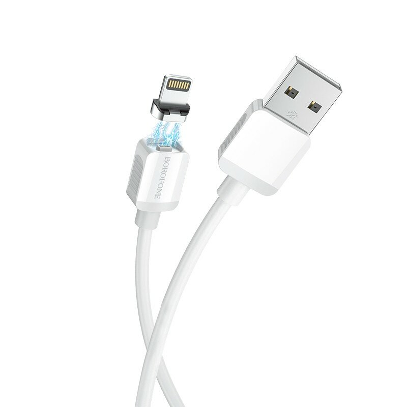 Дата-кабель USB 2.4A для Lightning 8-pin Borofone BX57 TPE 1м (White)