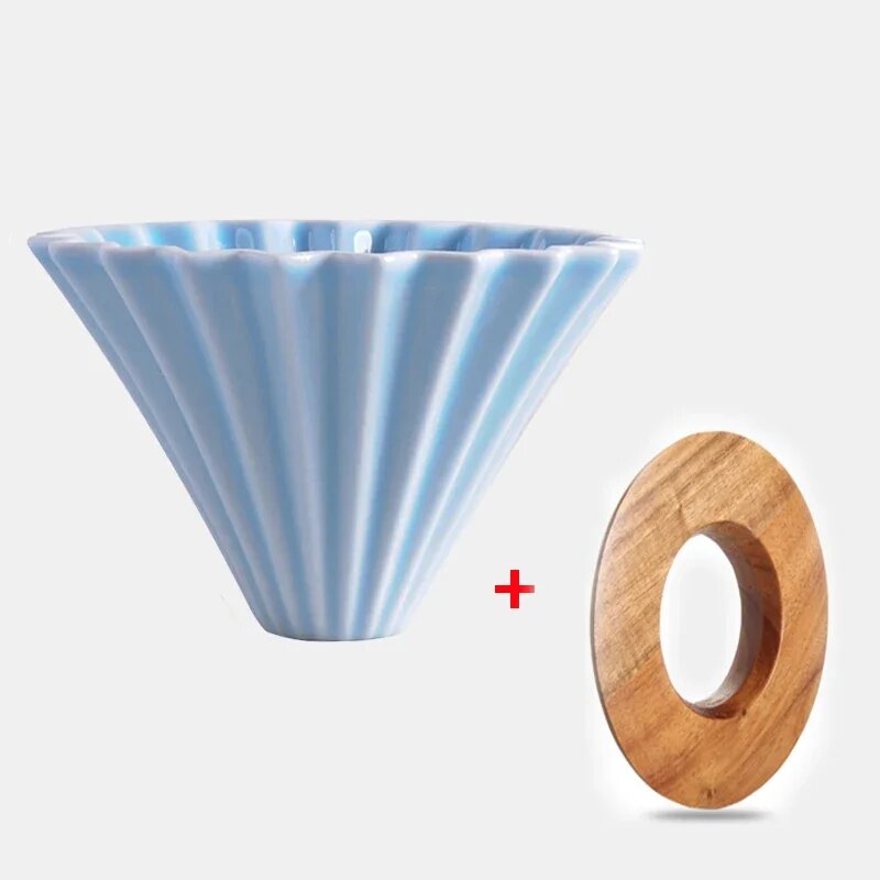 Керамическая капельница для кофе, кофеварка ручной работы, оригами, фильтр для кофе, чашка в форме цветка, воронка, капельное кафе, чашка для торта, дома Синий, 1-2CUP, blue suit