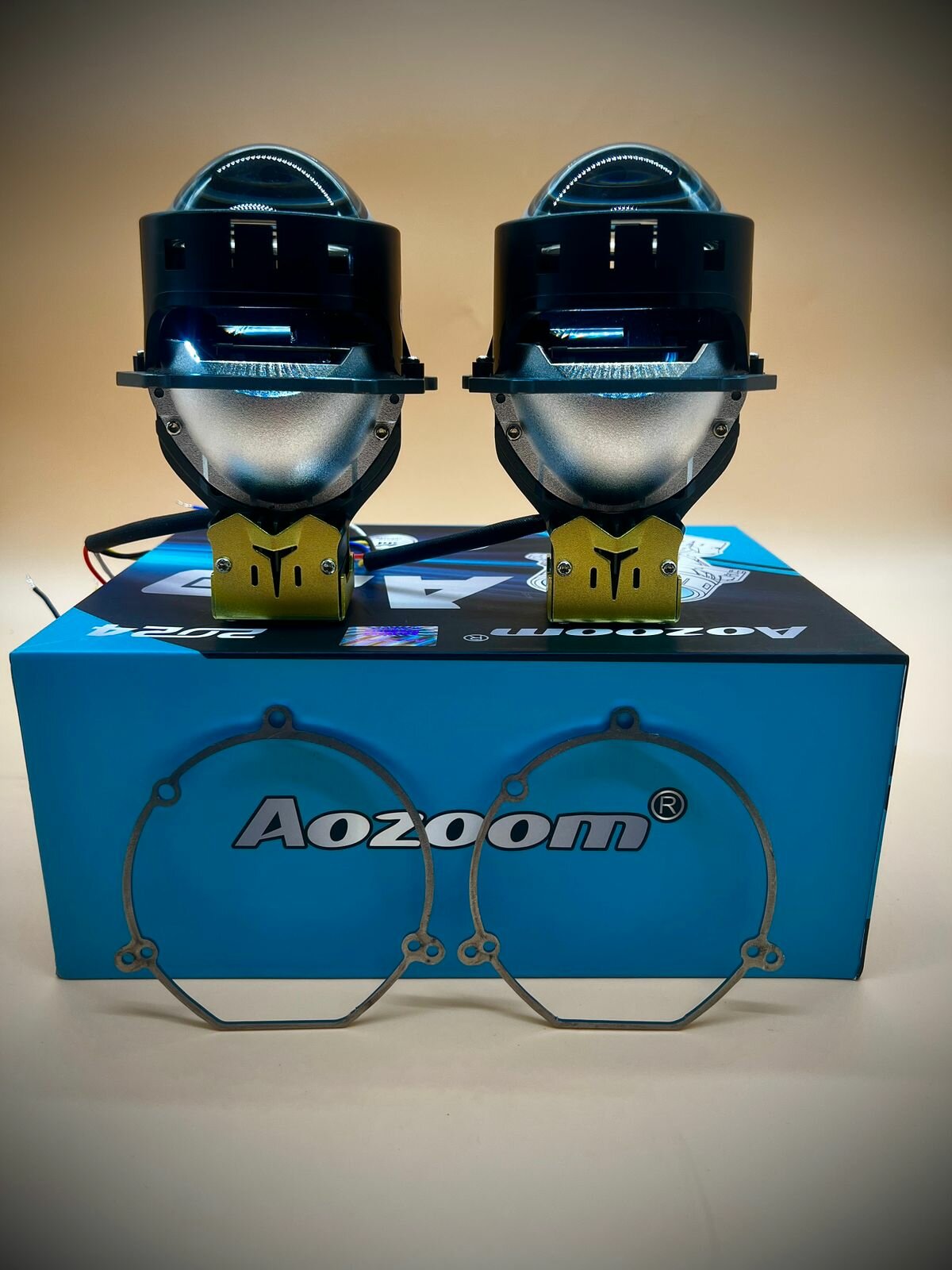 Светодиодные линзы оригинальный Aozoom A20 для Hyundai Sonata 5 (NF) 2004 - 2010 / 5500К, 53Вт / 70 Вт, / Настоящие Билед Biled Аозум на Хендай Соната