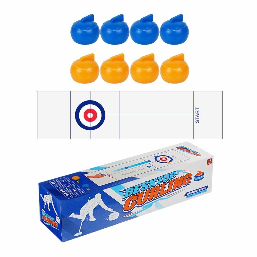 Настольная мини-игра Кёрлинг для детей и взрослых, - 8 мячей