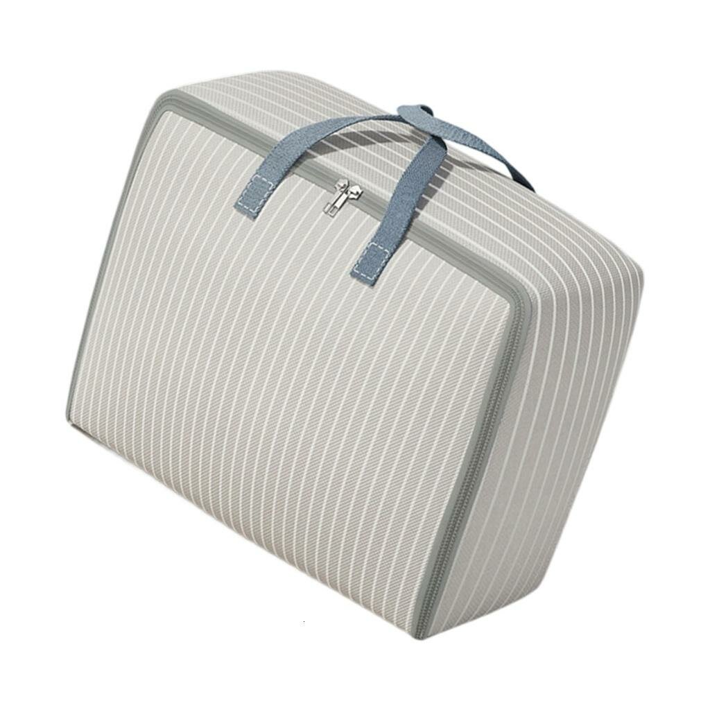 Белая полосатая сумка для переноски из оксфордской ткани, стеганая сумка для одежды, водонепроницаемая дорожная сумка для хранения, вещевой мешок-большой