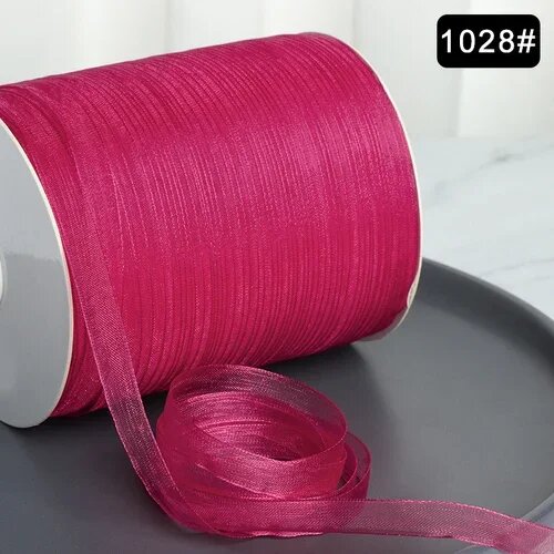 Лента органза Розовый 10 мм, 10 м, dark rose