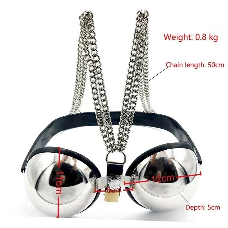 Пояс верности из нержавеющей стали с замком в форме сердца и анальными пробками, Bra-Black