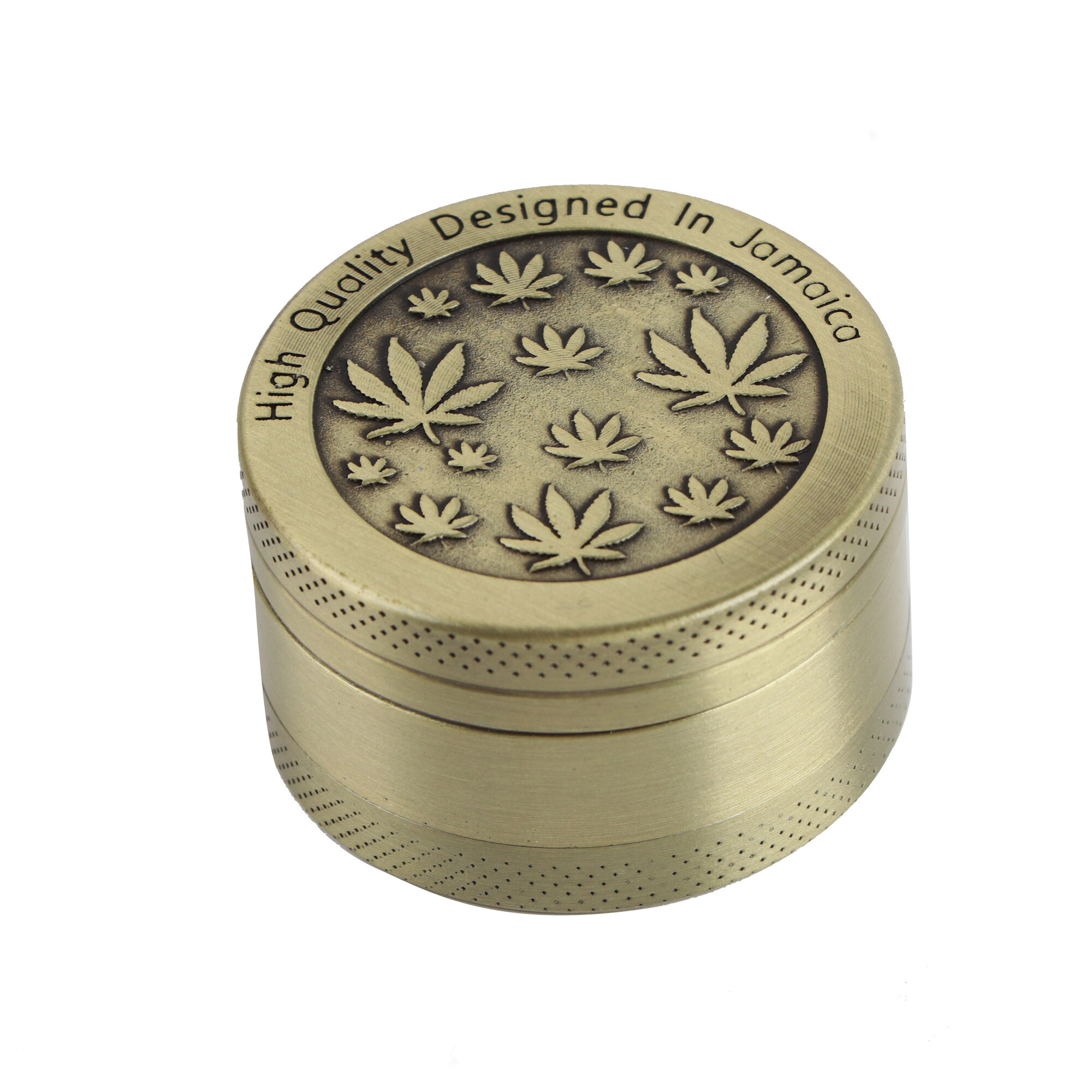 Leaf Pattern Grinder Colourful Zinc Alloy Manual Portable Abrader Crusher Grinding Tool Gift Dia 4CM 3 Floor Bronze