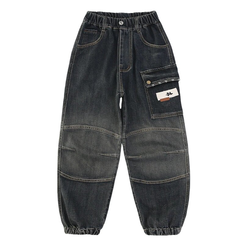 RONG CH Детские элегантные изношенные туфли с карманами осенние джинсы унисекс 5-14 лет