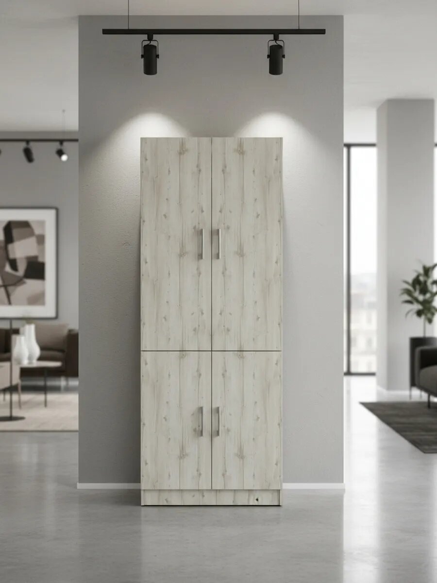 Шкаф FRESTER деревянный с полками для одежды распашной в спальню, от производителя