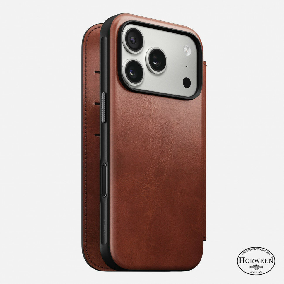 Кожаный чехол-книжка Nomad Modern Horween Leather Folio для iPhone 17 Pro Limited Edition: Olde Dublin