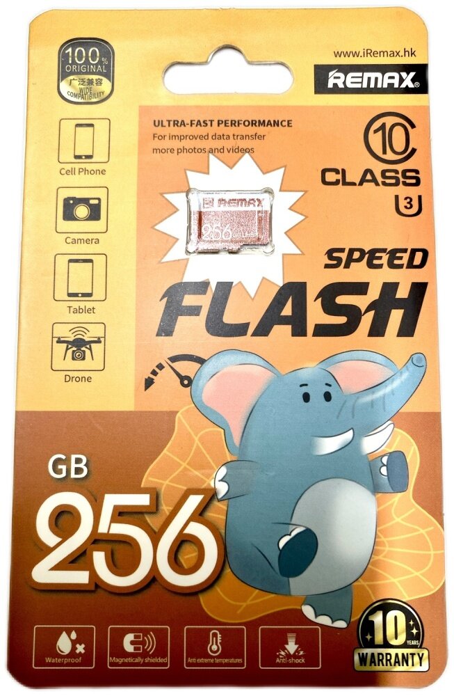 Карта памяти micro SD, Remax Speed Flash Super Card 256Gb, 10 class