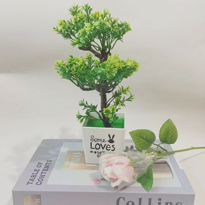 Растение для украшения ветка персика из пластика для организации мероприятий и фотосъемки зеленый