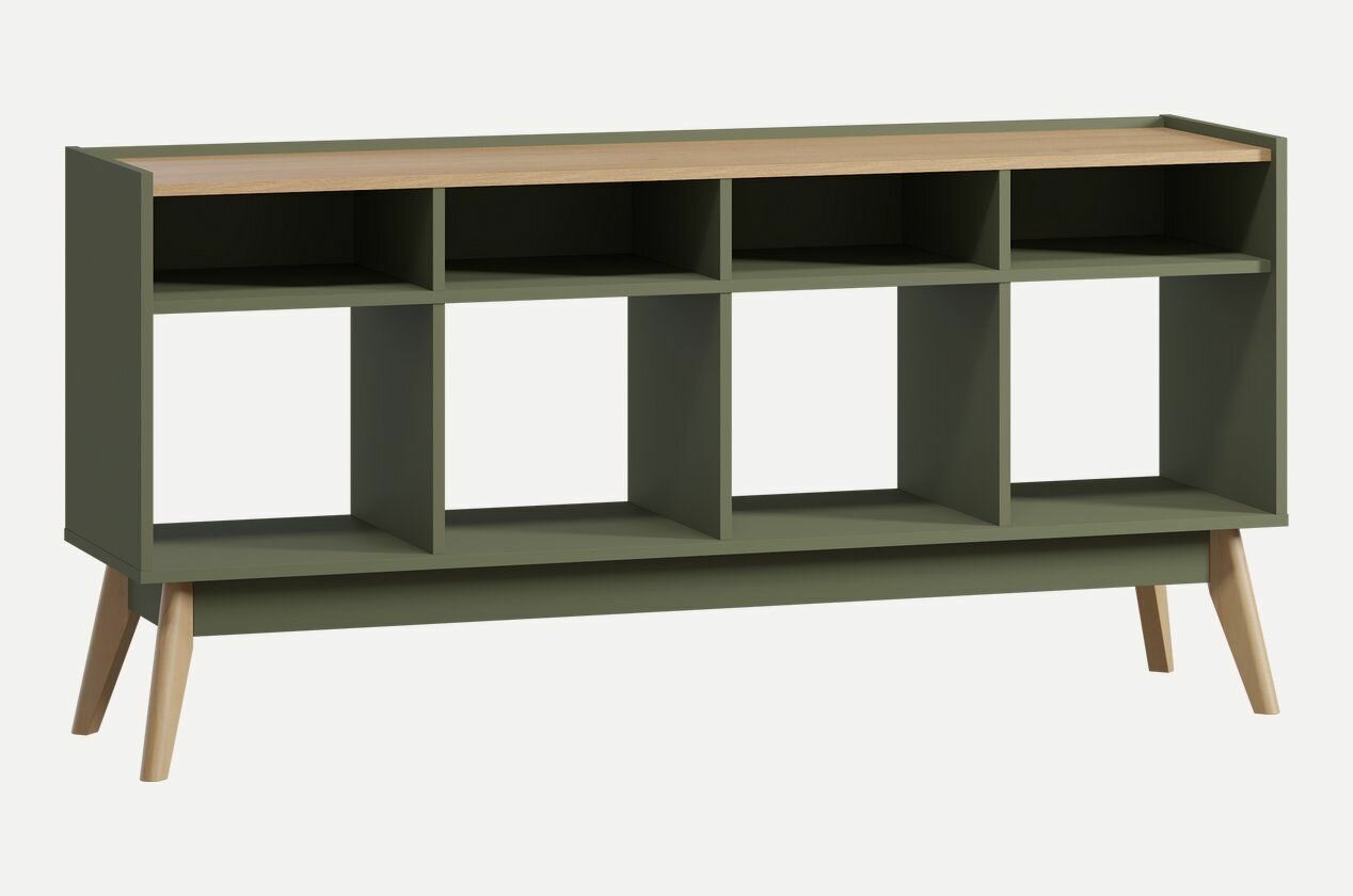 ТВ-тумба Торвалль-3 Olive, divan.ru, 157х40х77 см, зеленый, лдсп