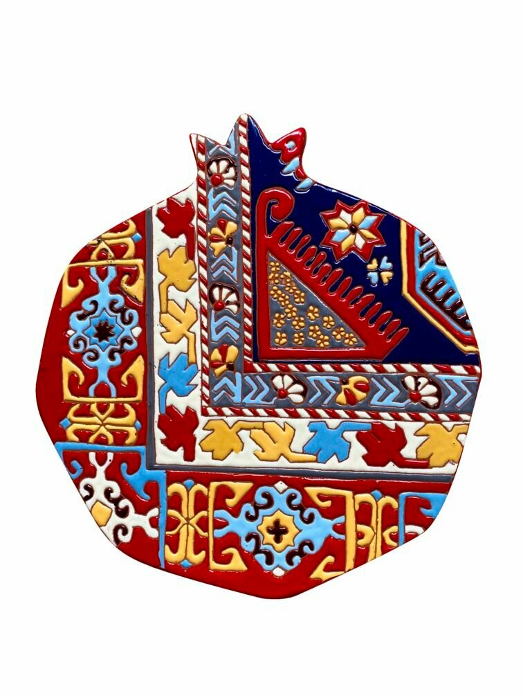 Сырная доска ManeTiles "Гранат", ручная работа, керамика, 27x25 см, красная