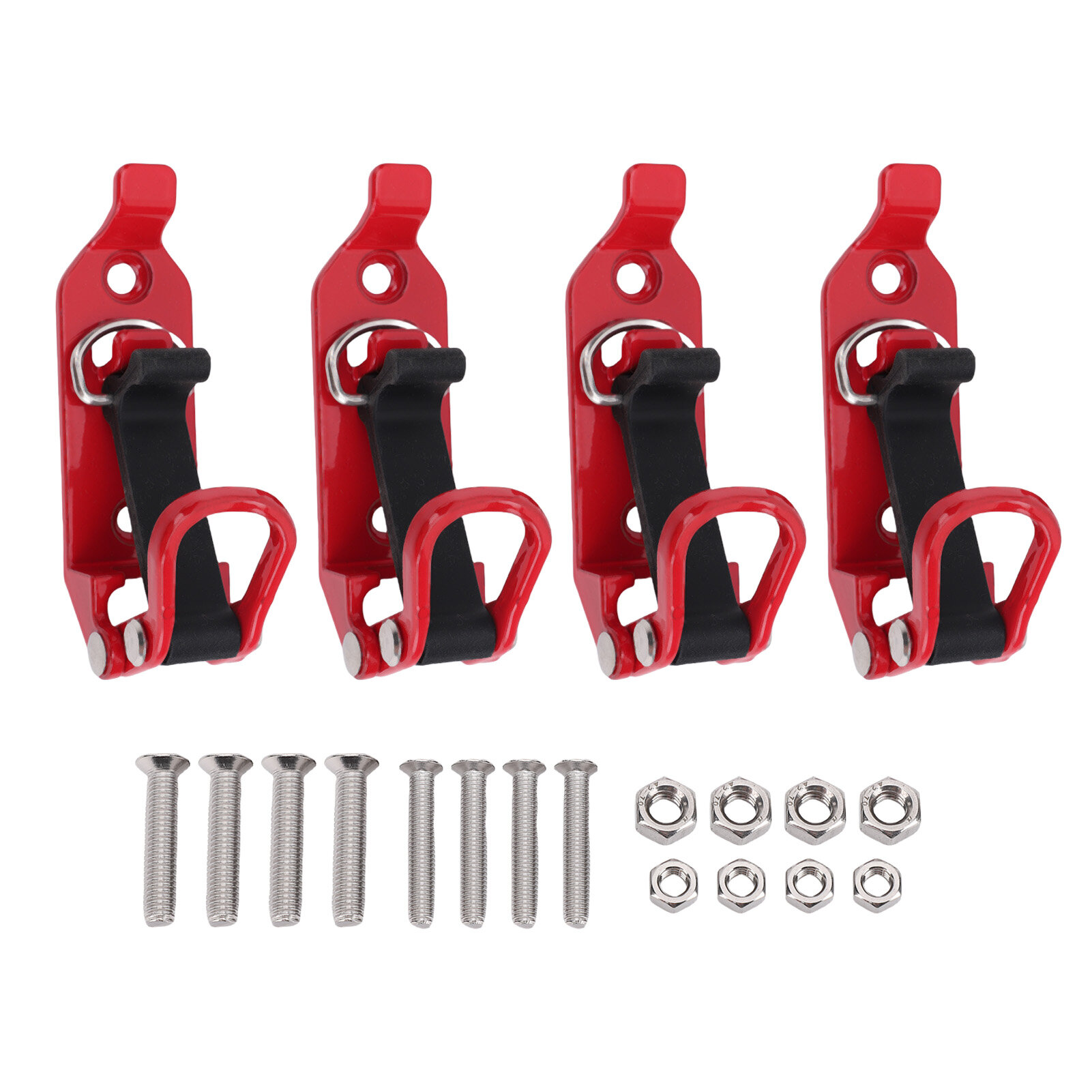 4 шт. крепление для лопаты для багажника на крышу, цинковый сплав, металлический резиновый зажим для топора, монтажные кронштейны, комплект для прицепов, внедорожных грузовиков, красный