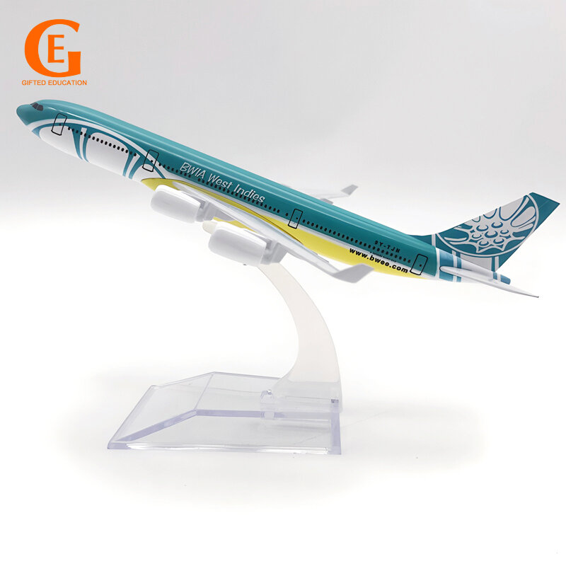 Металлическая модель Airbus A340 Карибские Авиалинии 1/400 на подставке — коллекционная модель и подарок в кабинет