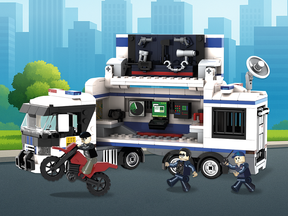 Конструктор Brick Labs Бриксити AB-1307 Конструктор Полицейский трак «Мобильный дозор»