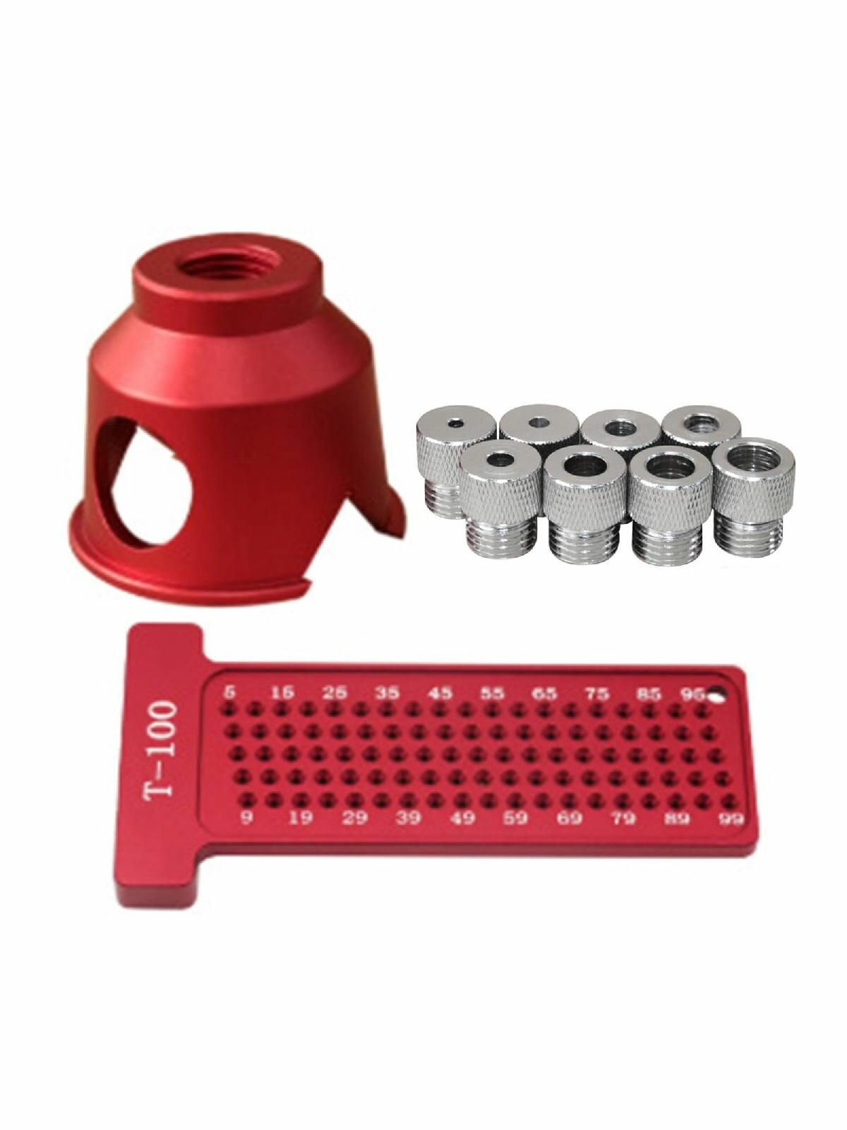 Принадлежности для инструментов, Деревообрабатывающий металлический вертикальный дырокол с фиксированным сверлильным локатором на 90 градусов-красный