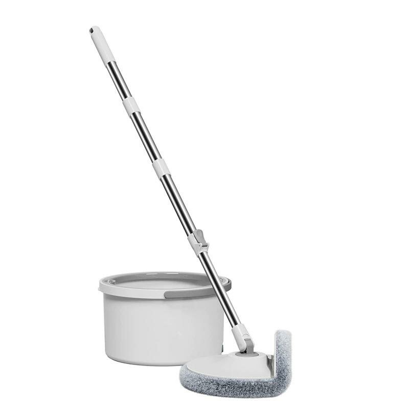 Домашняя плоская мопа с вращением и ведром для уборки, с разделением загрязнений, без ручной стирки, с 1 хлопковым насадком