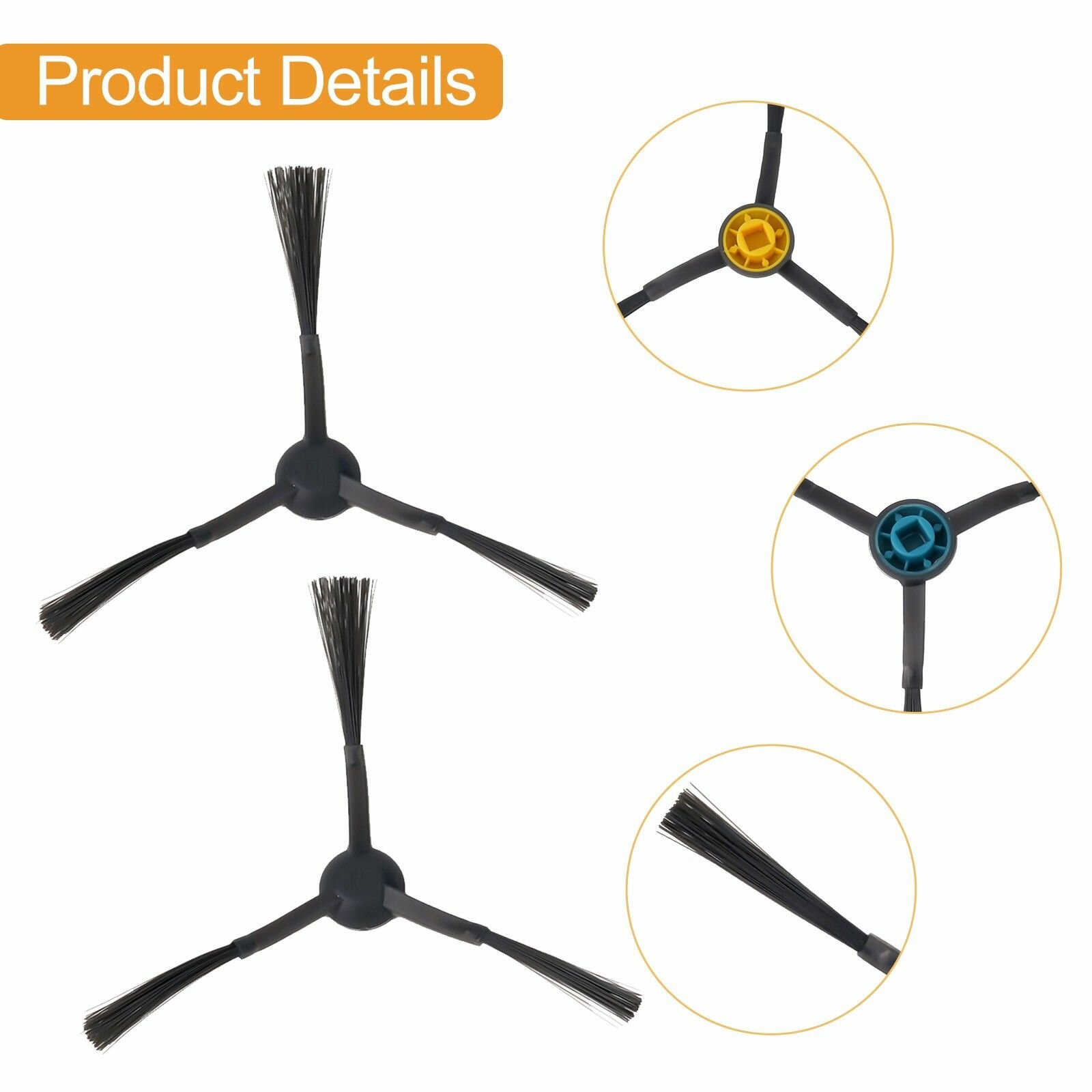 6 шт. боковых щеток для робота-пылесоса Midea M7 M7 Pro, боковая щетка, аксессуары для бытовой щетки для уборки