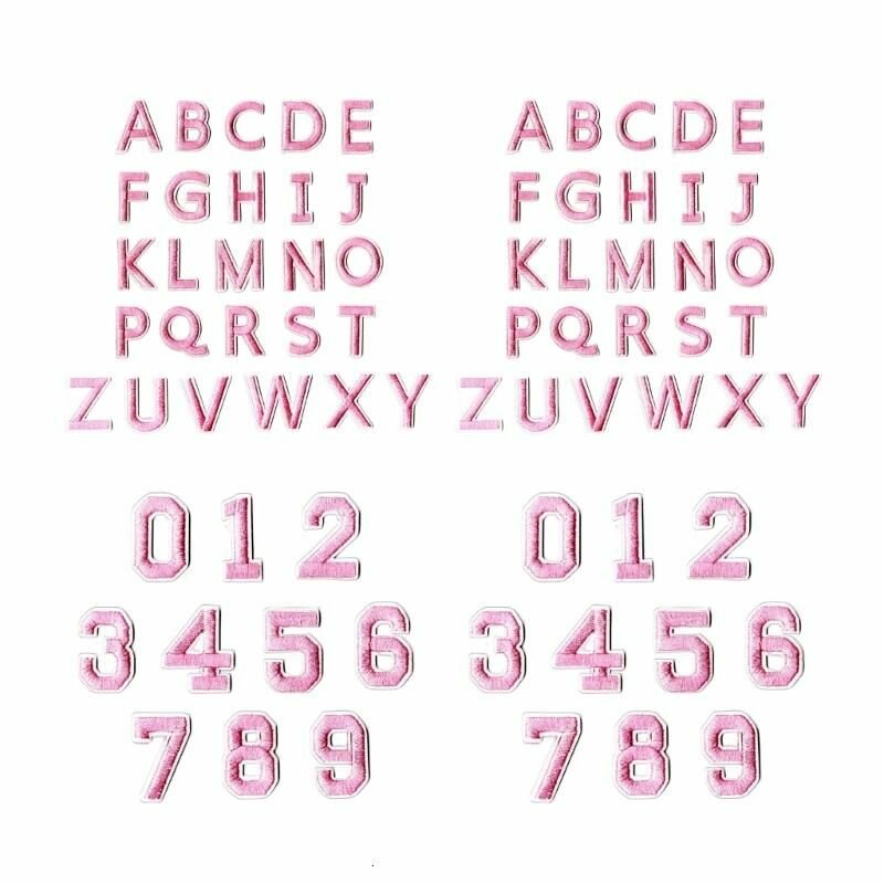 Вышивка буквы цифры для детской одежды, Розовый