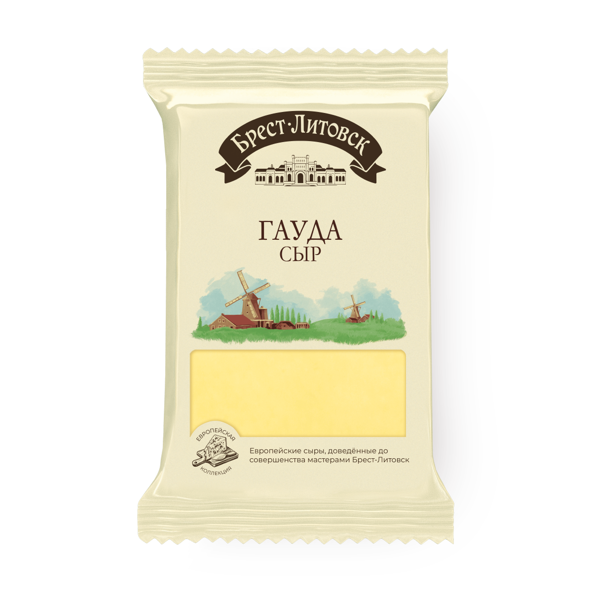 Сыр Брест-Литовск Гауда, полутвердый, 45%, без добавок, 200 г