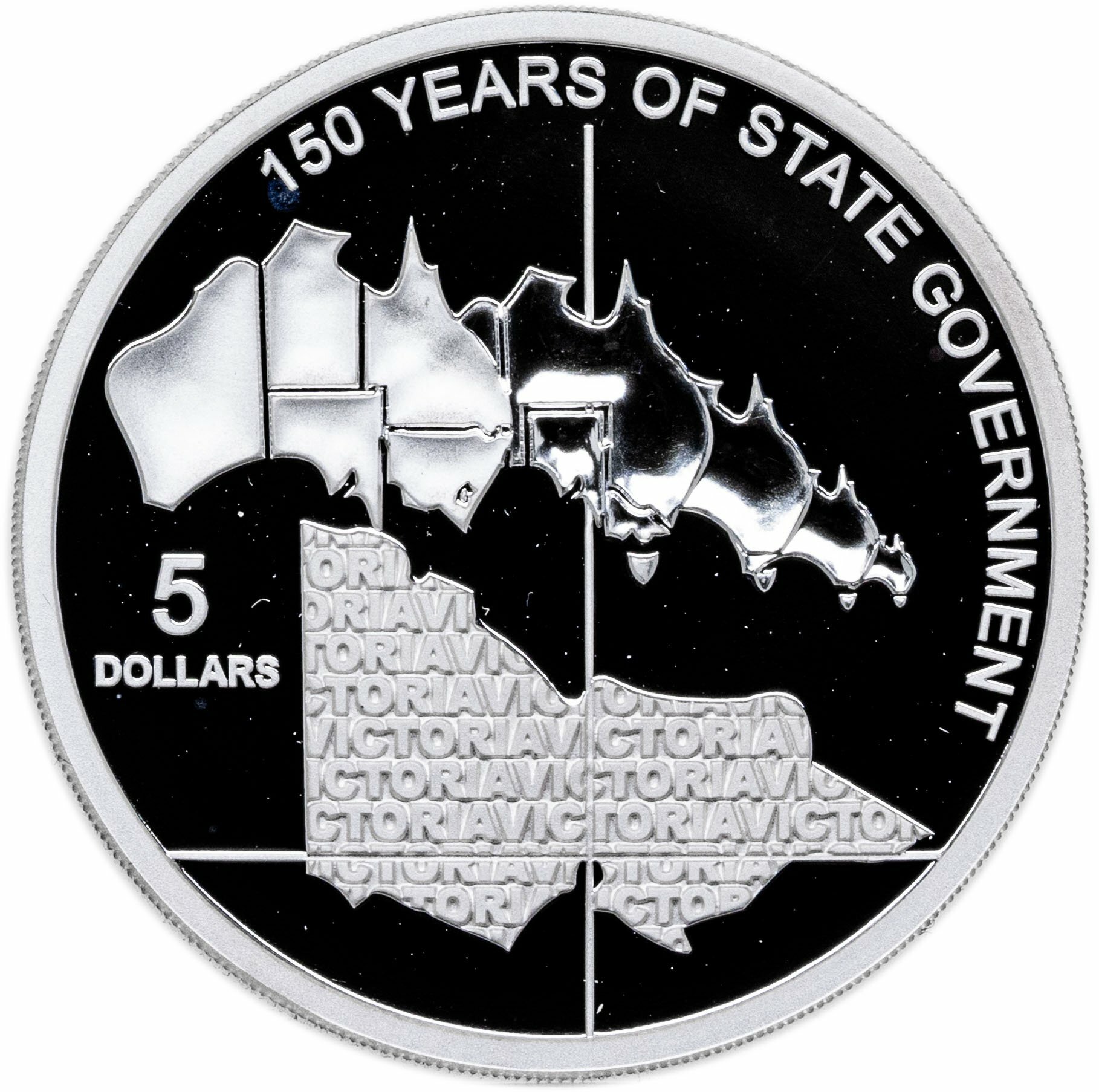 Австралия 5 долларов 2006 "150 лет государству - Виктория", в футляре с сертификатом, Серебро 999, в сохранности Proof