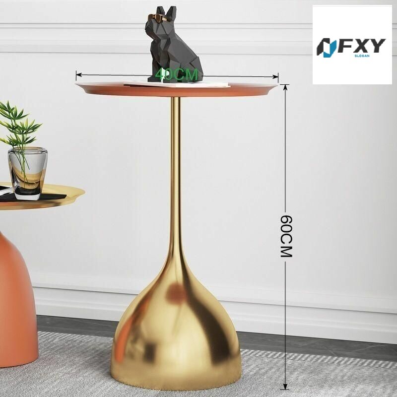 Стол приставной "Арт-деко", металл, цвет antique brass, круглый, для офиса, 40x41 см