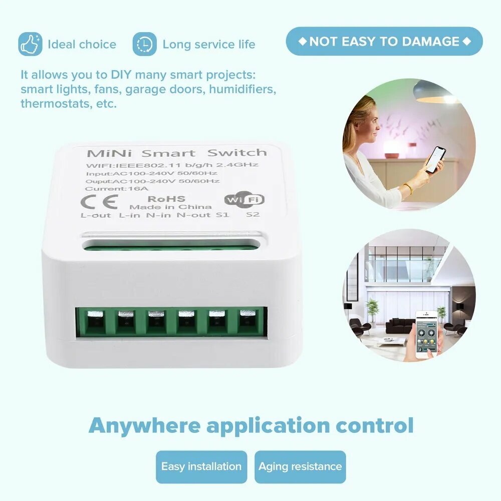 (E O X A) Мини-релейный переключатель Smart WiFi, модуль выключателя света с таймером сделай сам , приложение Life/Tuya, беспроводной пульт дистанционного управления