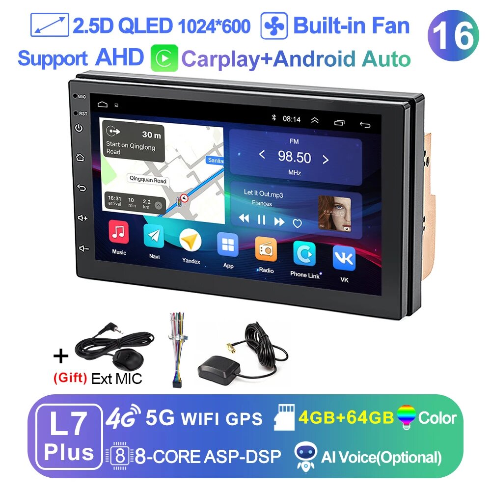LEHX 8Core 2 Din Android 14 Авто Радио Мультимедиа automotivo Carplay GP Стерео Для Volkswagen Nissan Hyundai Kia toyota Ford