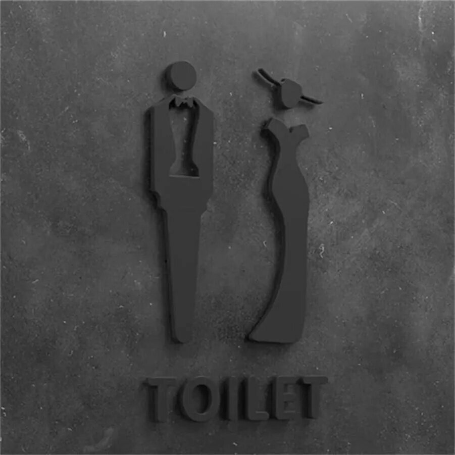 Изысканная шикарная акриловая 3D-табличка для туалета в виде стрелки: подчеркивает эстетику дверей ванной комнаты с помощью изящной настенной этикетки