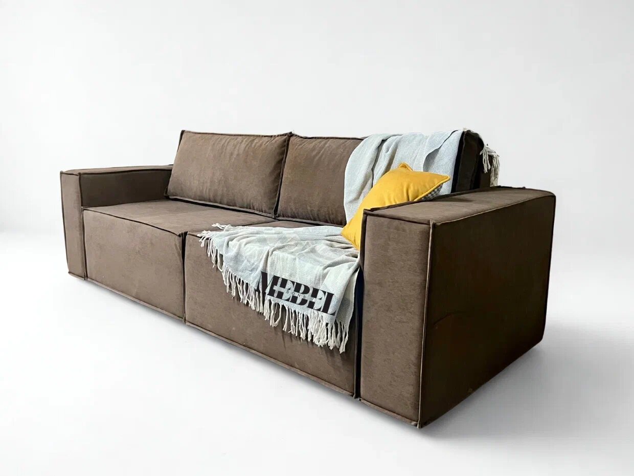 Диван раскладной лофт механизм еврокнижка с независимым пружинным блоком цвет коричневый