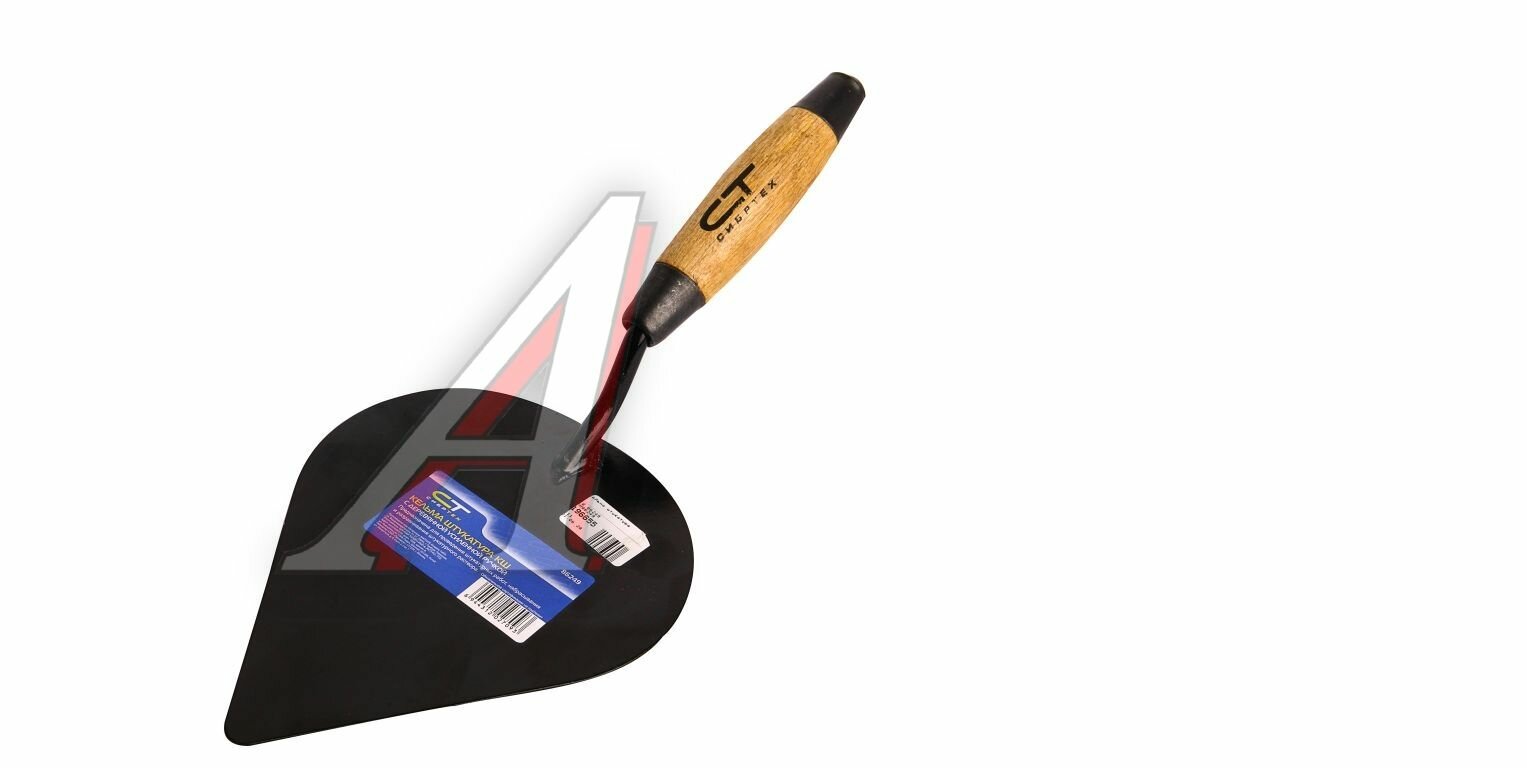 Кельма штукатура СИБРТЕХ стальная, деревянная усиленная ручка 86249