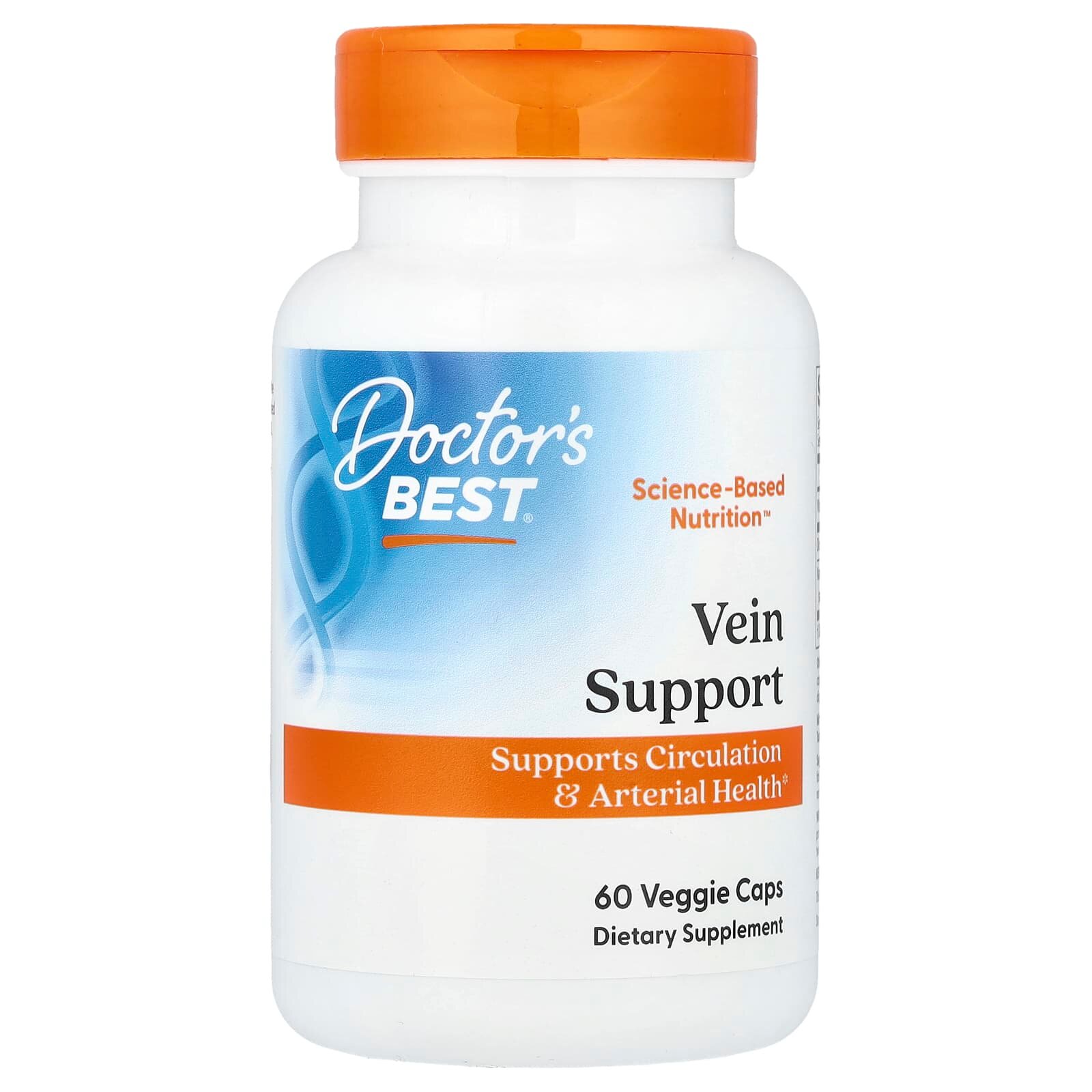 Doctor's Best Vein Support, комплекс для поддержки сосудов и вен, 60 вегетарианских капсул