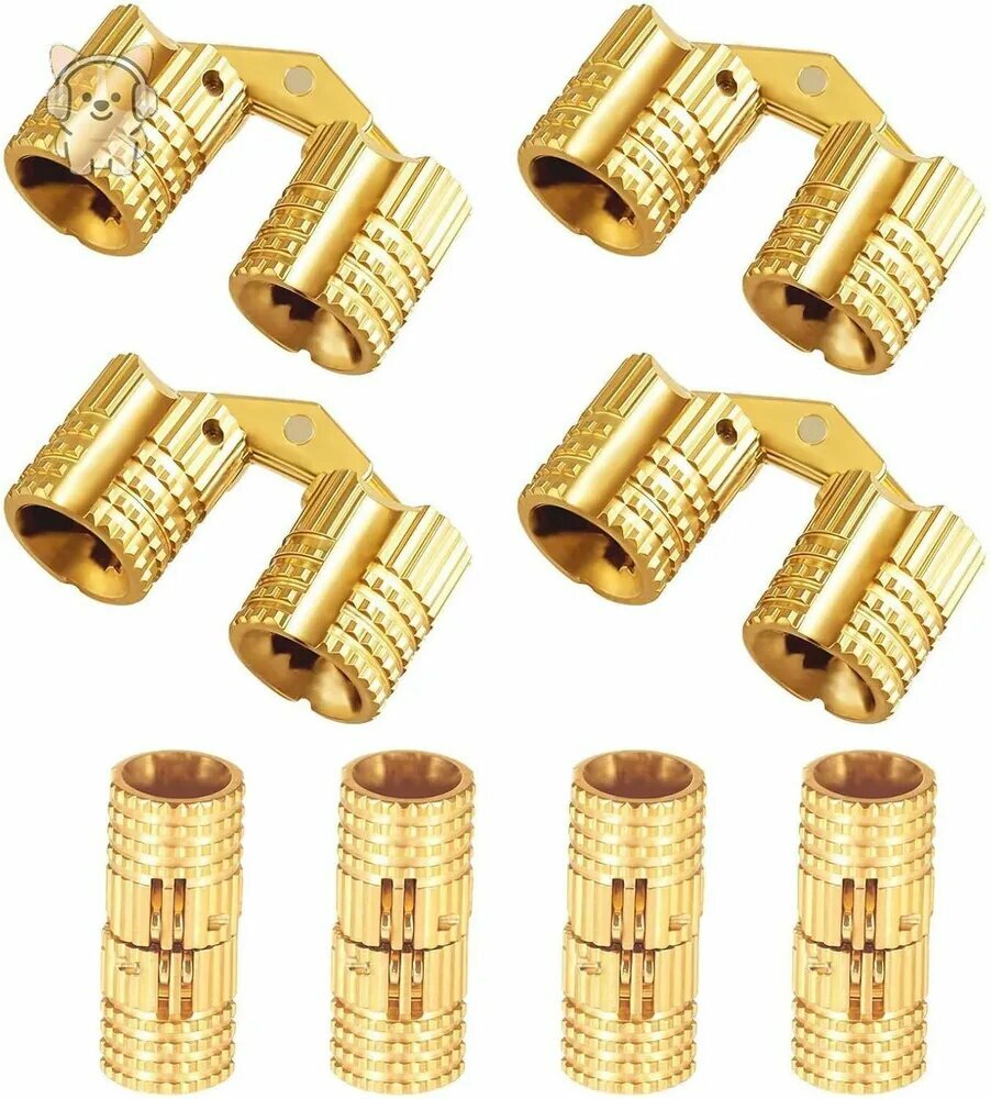 Набор из 8 8-мм скрытых латунных петель с 32 винтами для шкатулок для украшений DIY