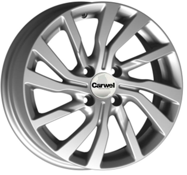 Диск автомобильный литой Carwel Вест 196 15x6 4x100 et50 dia60.1 Серебристый металлик