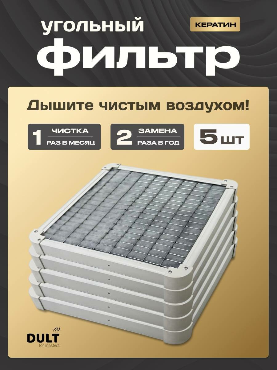 Угольный фильтр DULT for Masters, для кератиновых процедур, 5 шт